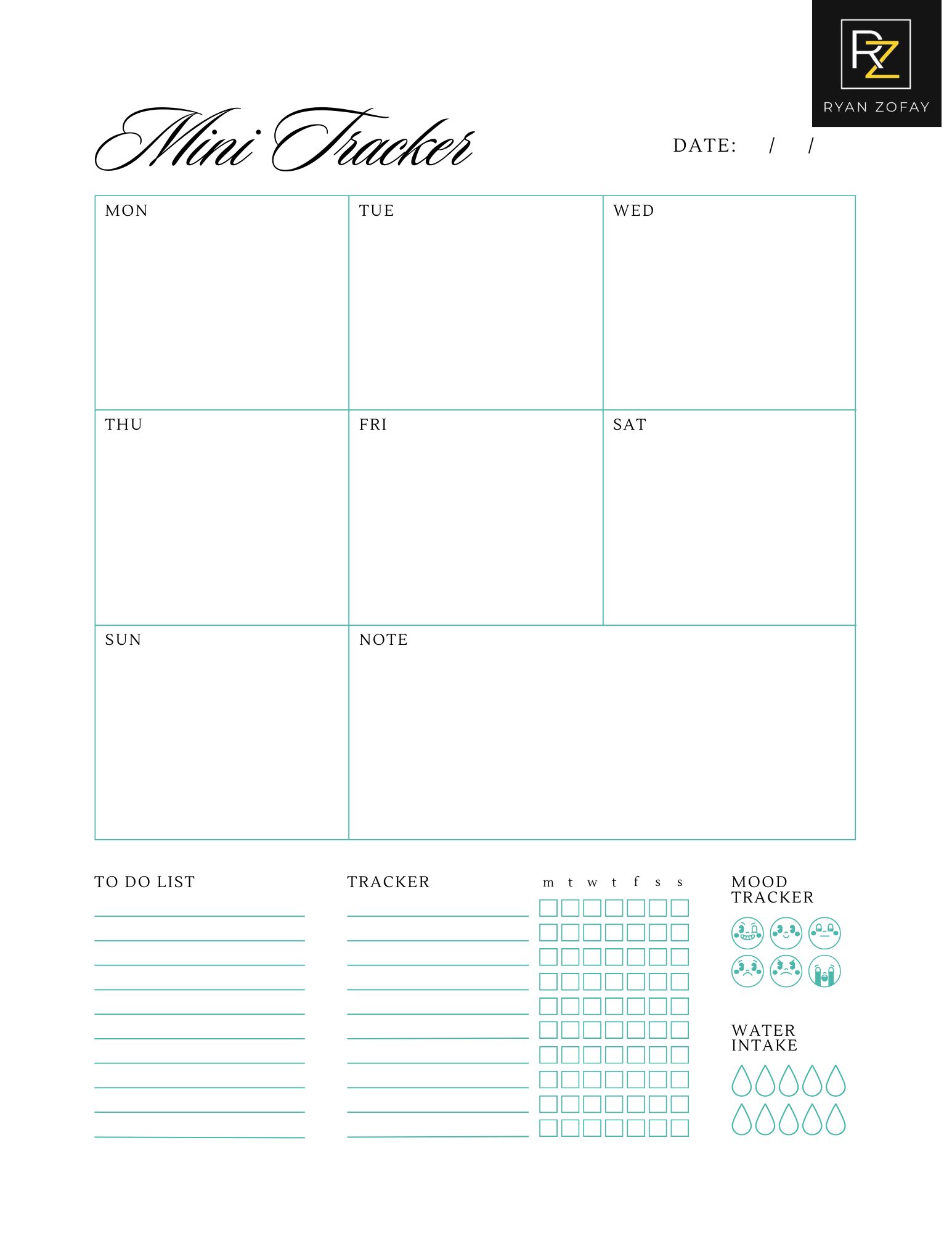Free tracker for journaling printables & trackers mini printable for ...