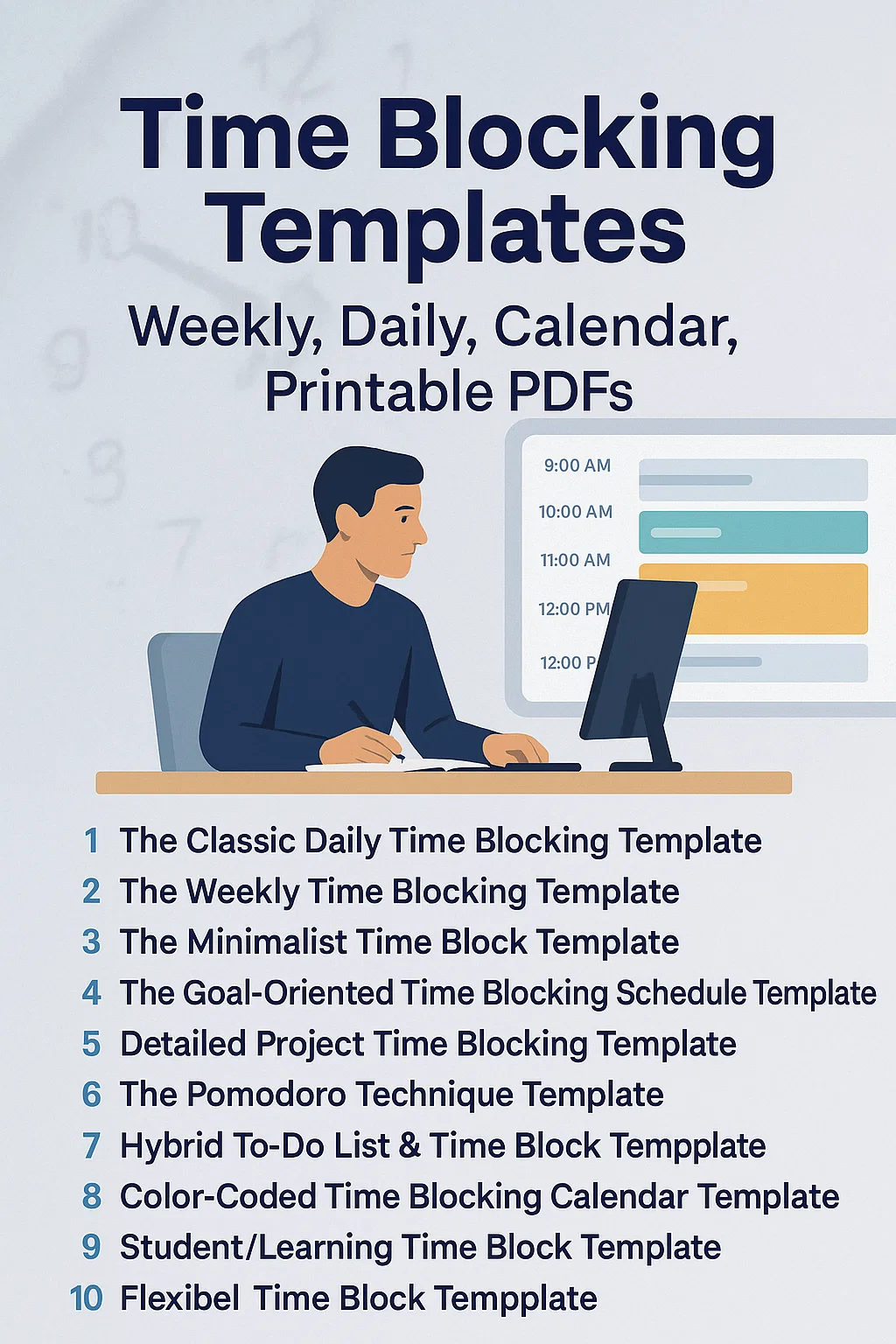 Top 10 Free Time Blocking Templates (PDF) for Entrepreneurs